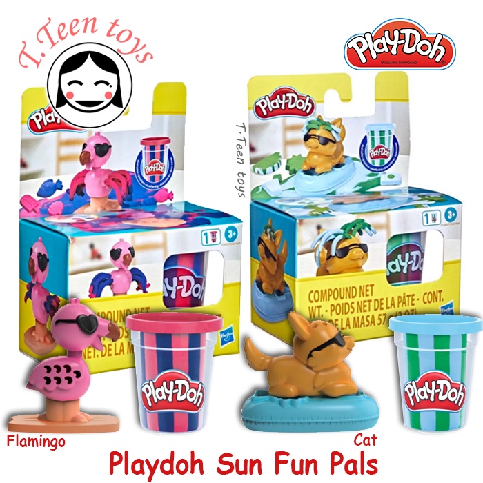 Jual Playdoh Sun Fun Pals Flamingo and Cat Play Doh Dough Playdough ...