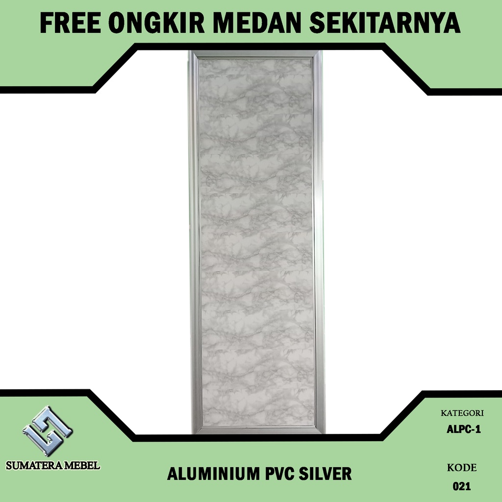 Jual PINTU KAMAR MANDI ALUMINIUM PVC SILVER (70X200) 1 SISI | Shopee Indonesia