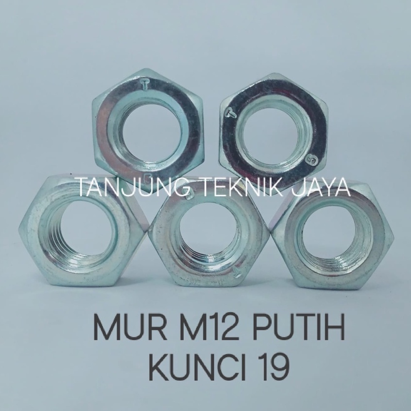 Jual 10 PCS Mur m12 GALVANIS Kunci 19 DRAT KASAR P175 MURAH BERKUALITAS ...