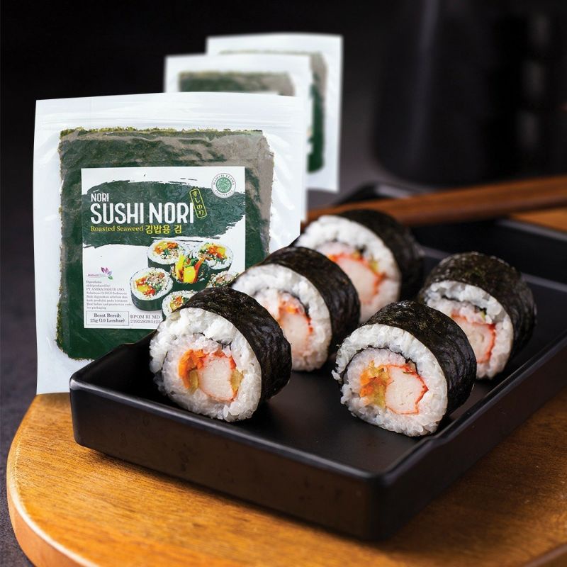 Jual Sushi Nori Halal Seaweed Rumput Laut Sushi Untuk Kimbab/Gimbab ISI ...