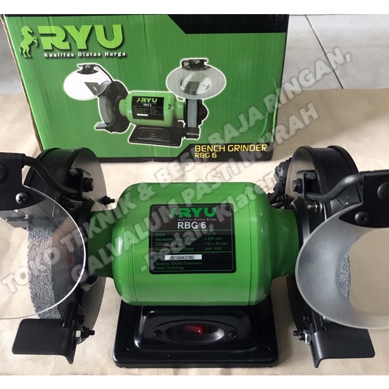 Jual Gerinda Duduk RYU RBG 6/ Bench Grinder 6 inch Mesin Asah Poles ...
