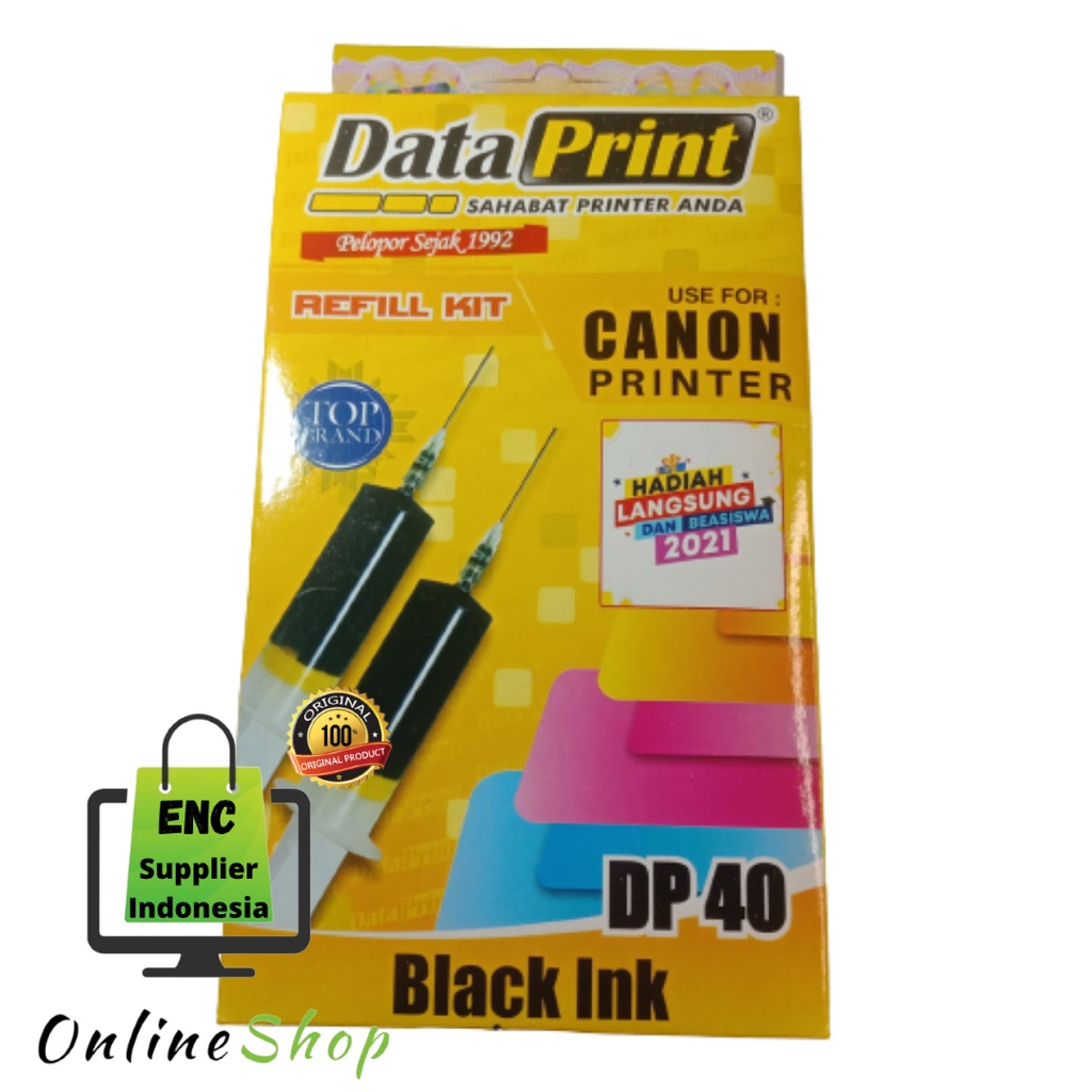 Jual dp 40 1 buah ink dataprint tinta hitam printer canon data print suntik isi refill dp40 per ...