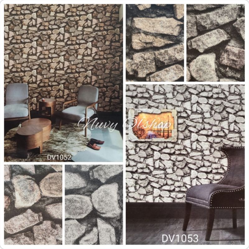 Jual WALLPAPER DINDING MOTIF BATU ALAM / WALLPAPER BATU ALAM BAHAN ...