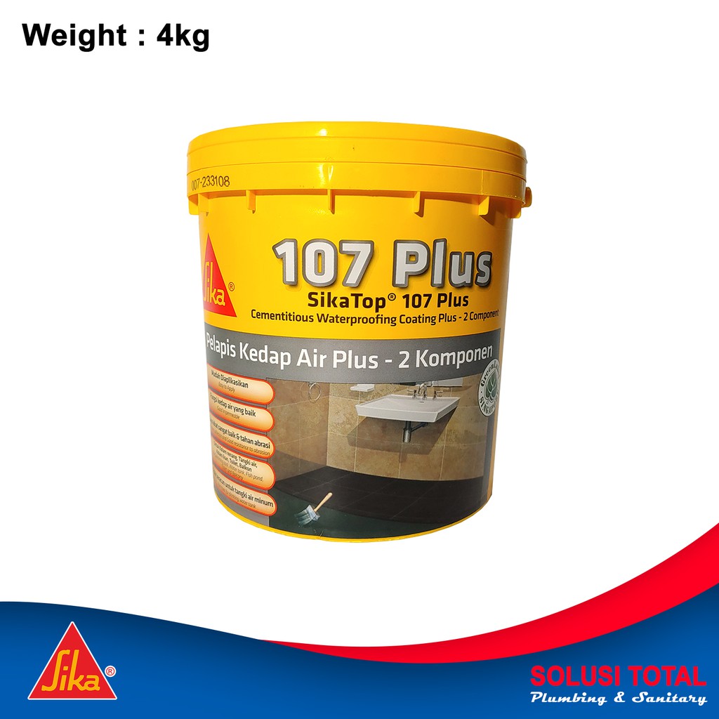 Jual Sikatop 107 Cement Coating Waterproof Plus 4 Kg A + B Kedap Air ...