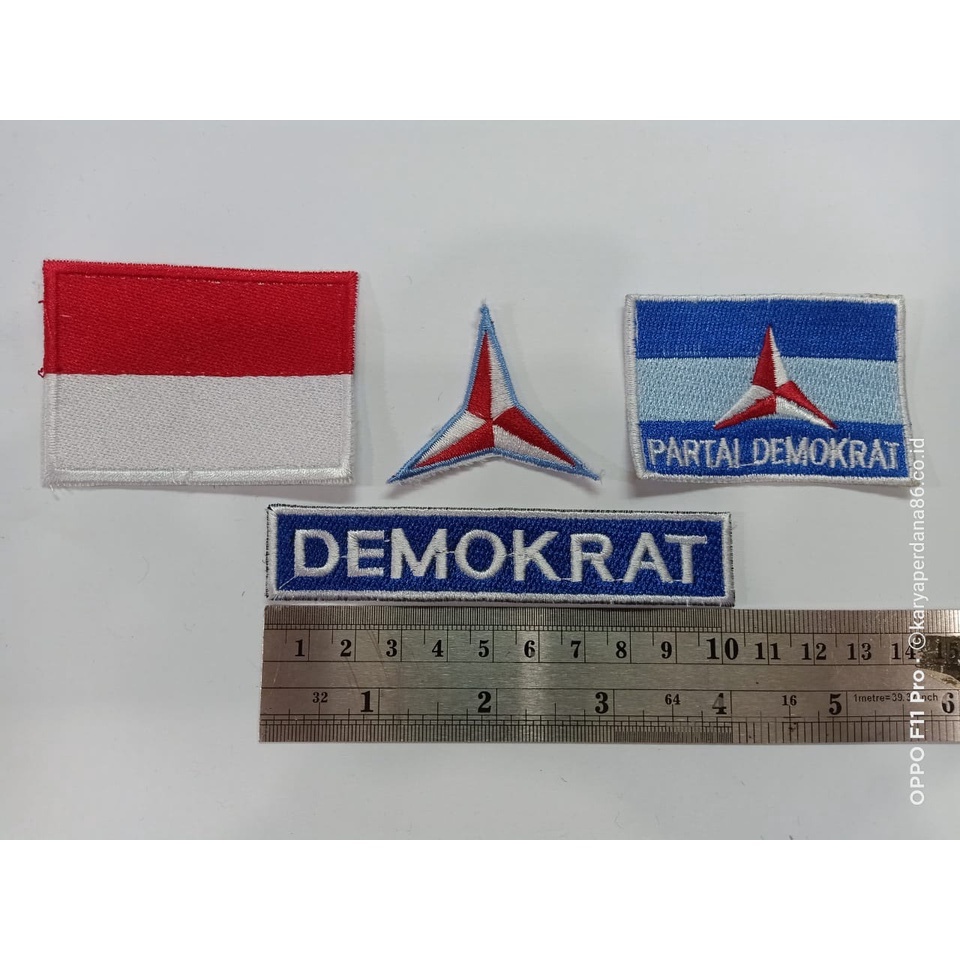 Jual logo partai DEMOKRAT paket lengkap / batch bordir set lengkap ...