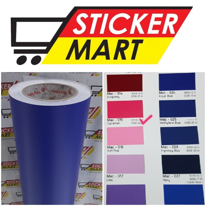 Jual Sticker Vinyl MACTAC Europe Royal Blue Matte 123cm (alt. Oracal ...
