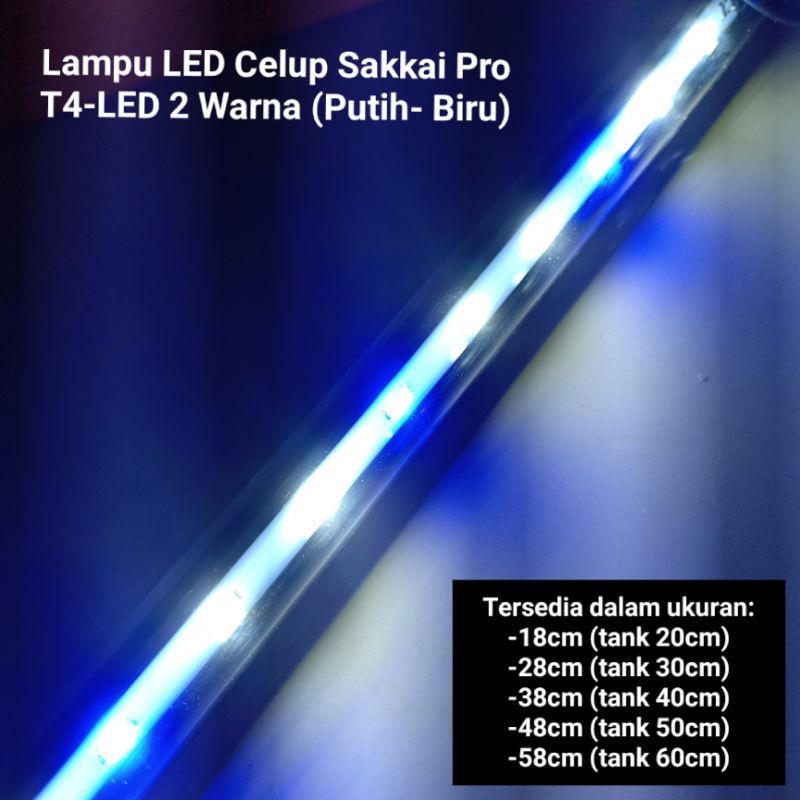 Jual LED Celup Aquarium 2 Warna Putih Biru Sakkai Pro T4-LED 2 Warna ...