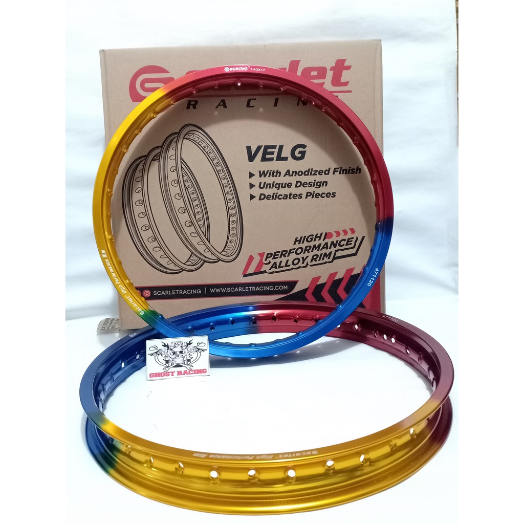 Jual Velg jari jari scarlet 140 160 ring 17 set belakang depan twotone ...