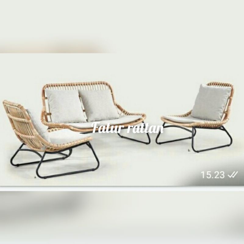 Jual FREE ONGKIR P.JAWA 1 Set Kursi Rotan Asli /Kursi Sofa Rotan Asli ...