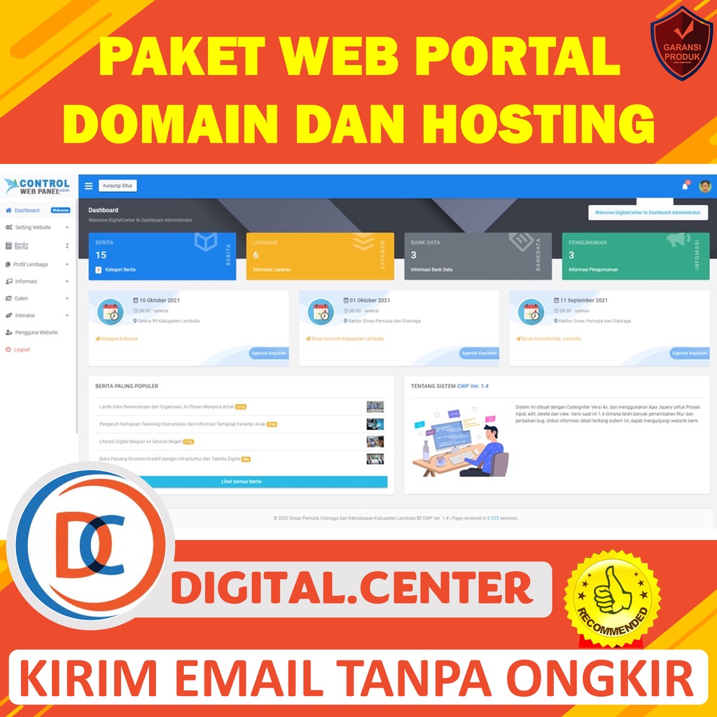 Jual Paket Web Portal Informasi, Domain dan Hosting | Shopee Indonesia