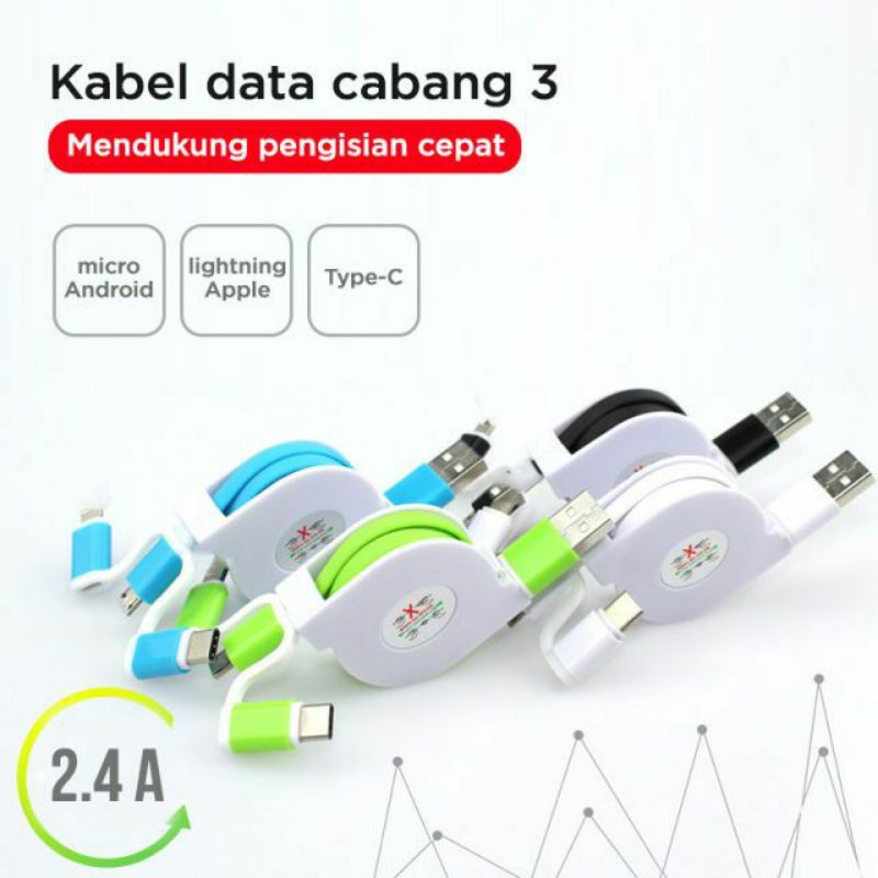 Jual Kabel Data Multifungsi Kabel Cas HP Tipe C | Shopee Indonesia