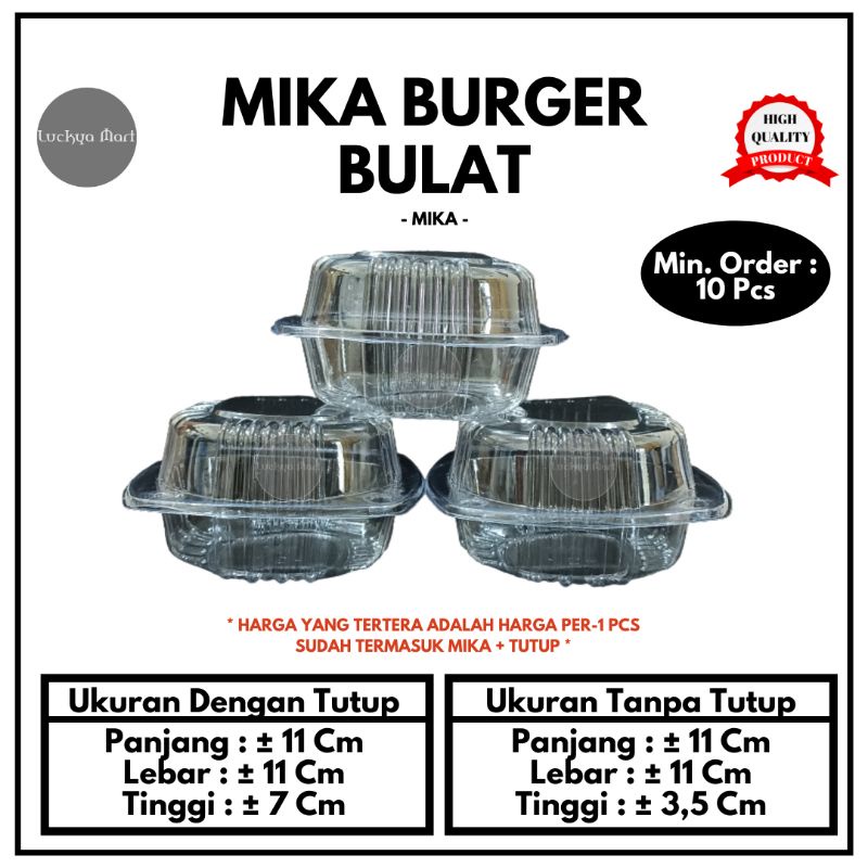 Jual Mika burger / mika donat / mika bulat / tray burger / mika tempat ...