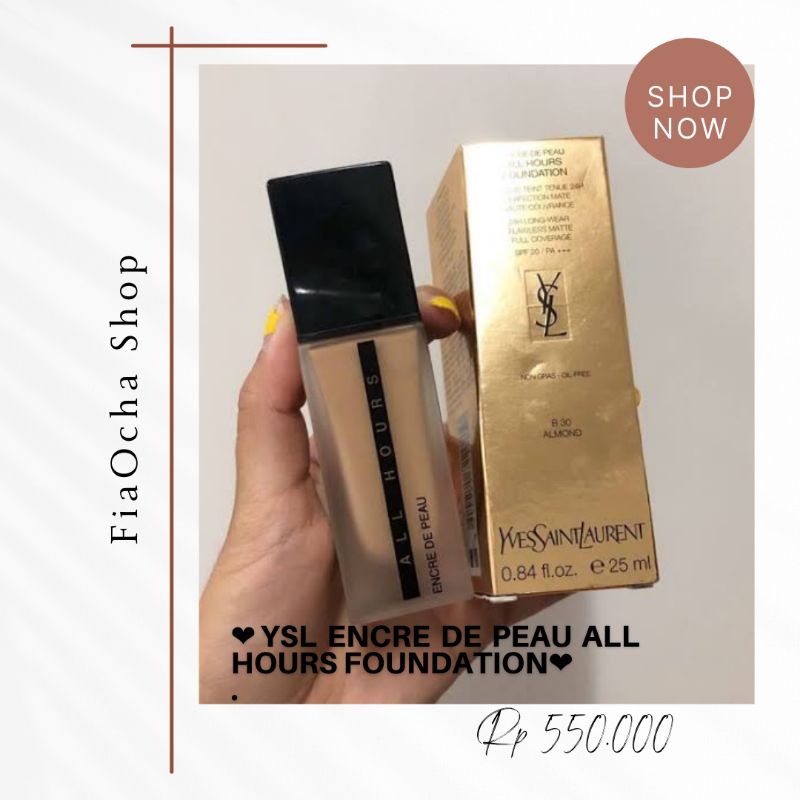 Jual YSL encre de peau all hours foundation spf 20 25ml | Shopee Indonesia