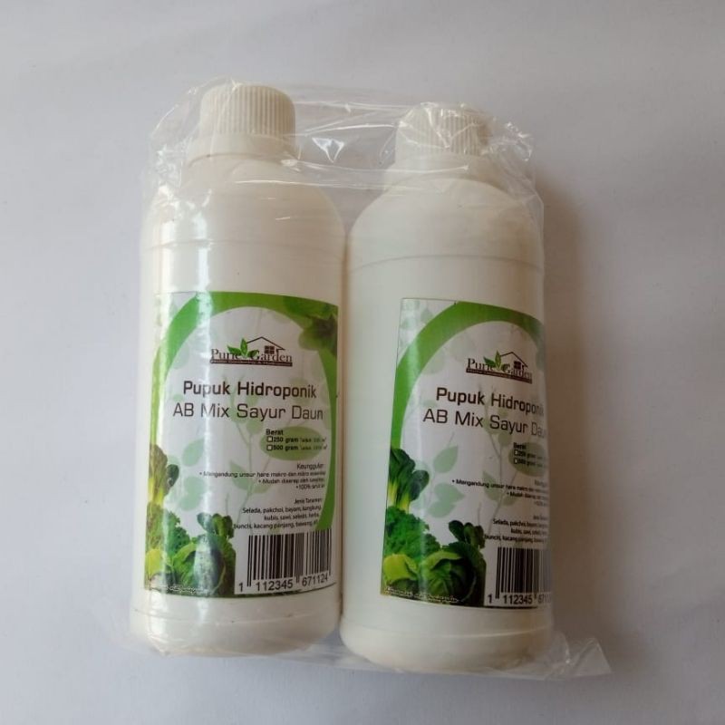 Jual Pupuk / Nutrisi Hidroponik AB Mix Sayur Daun 250gr Dalam Botol ...