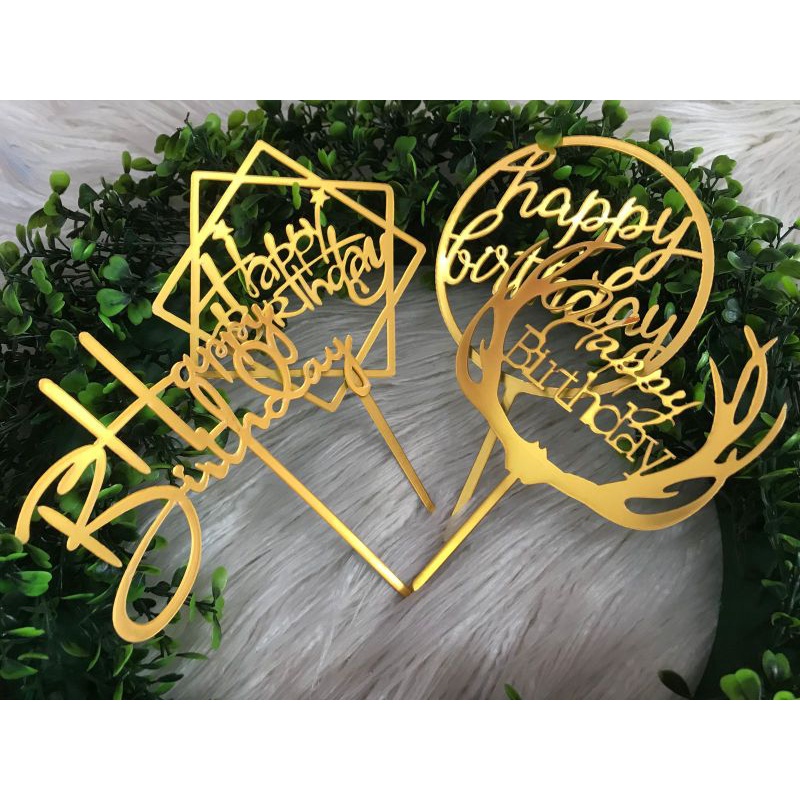 Jual (COD) CAKE TOPPER ACRYLIC ULANG TAHUN / CAKE TOPER HAPPY BIRTHDAY ...