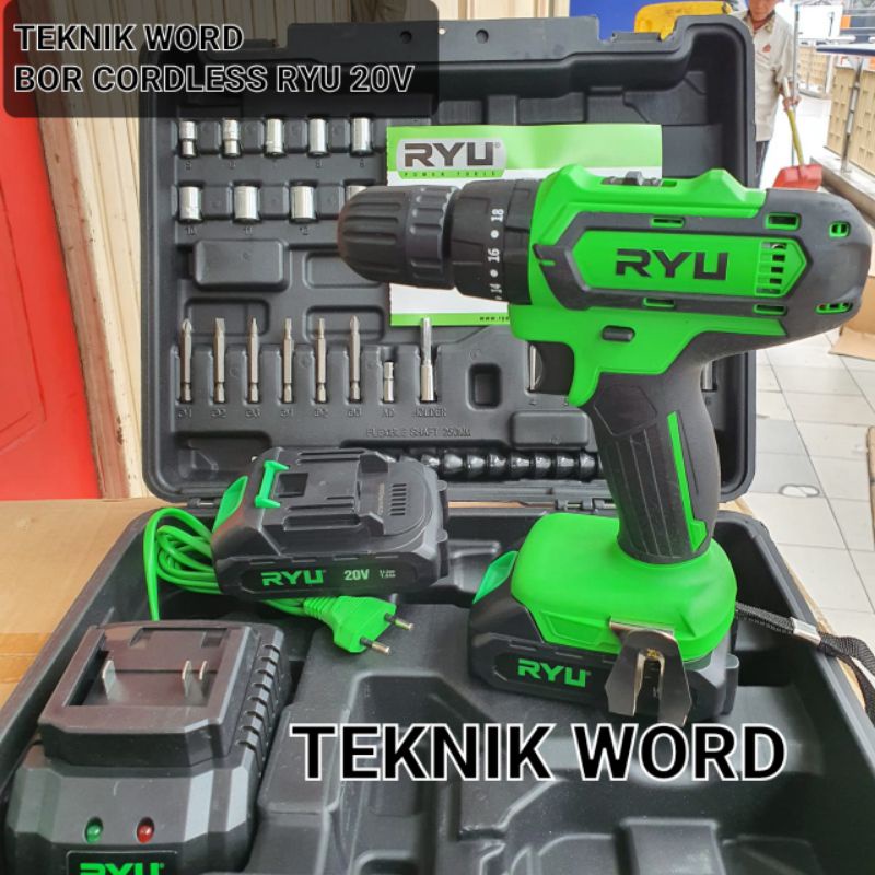 Jual MESIN BOR CORDLESS RYU RCI 20V/ IMPACT DRILL RYU / BOR BATERAI RYU RCI 20V | Shopee Indonesia