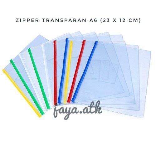Jual MAP PLASTIK ZIPPER A6 KECIL POLOS TRANSPARAN BENING MAP PLASTIK ...
