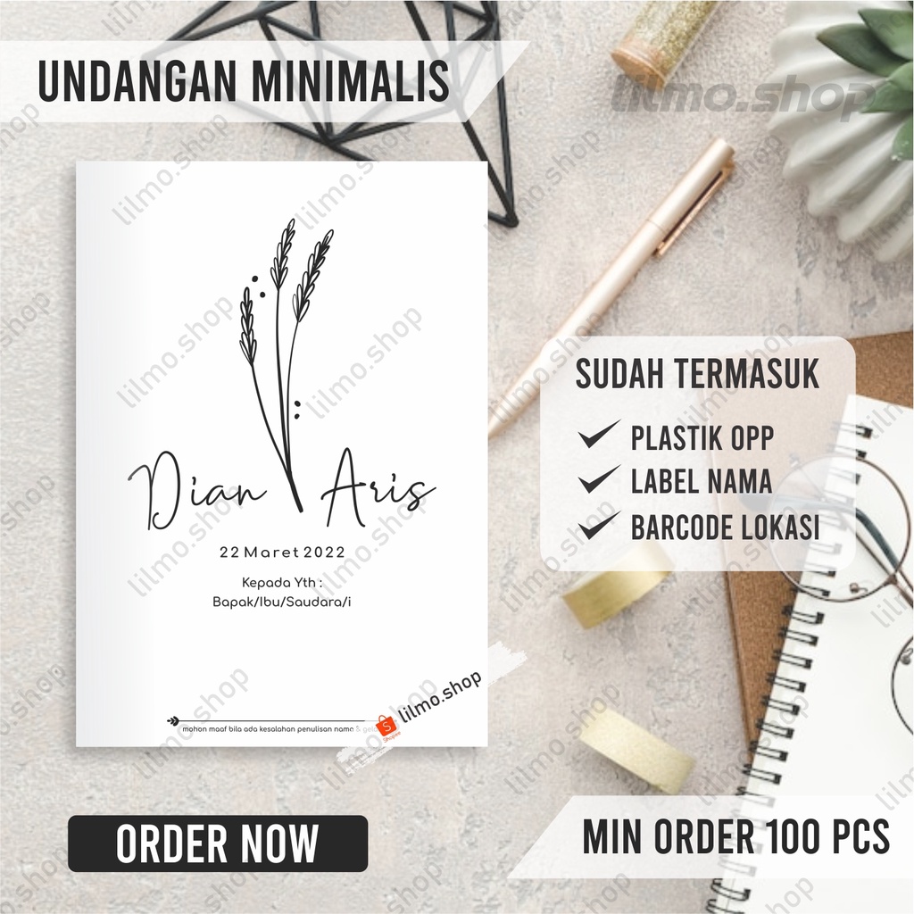 Jual Undangan pernikahan, Undangan Pernikahan Minimalis, Undangan Hitam ...