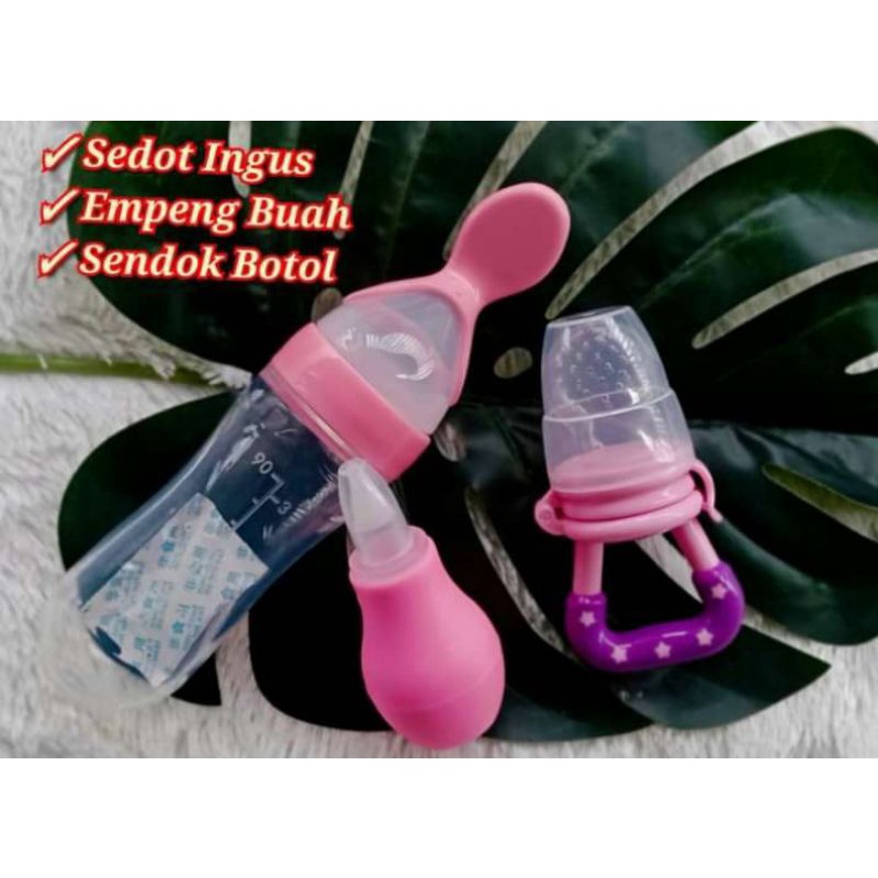 Jual Paket Hemat isi 3 (sendok botol mpasi, dot buah bayi dan penyedot ... Jual Paket Hemat isi 3 (sendok botol mpasi, dot buah bayi dan penyedot ...
