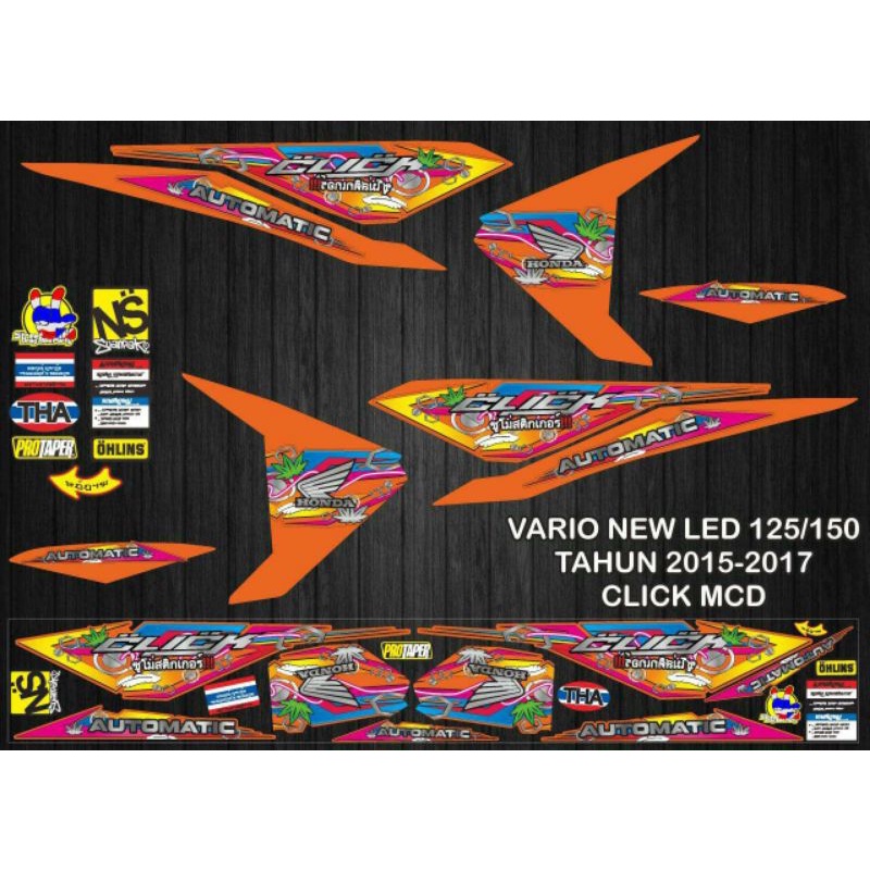 Jual stiker striping decal variasi vario new led 125/150 tahun 2015-2017 CLICK MCD | Shopee ...