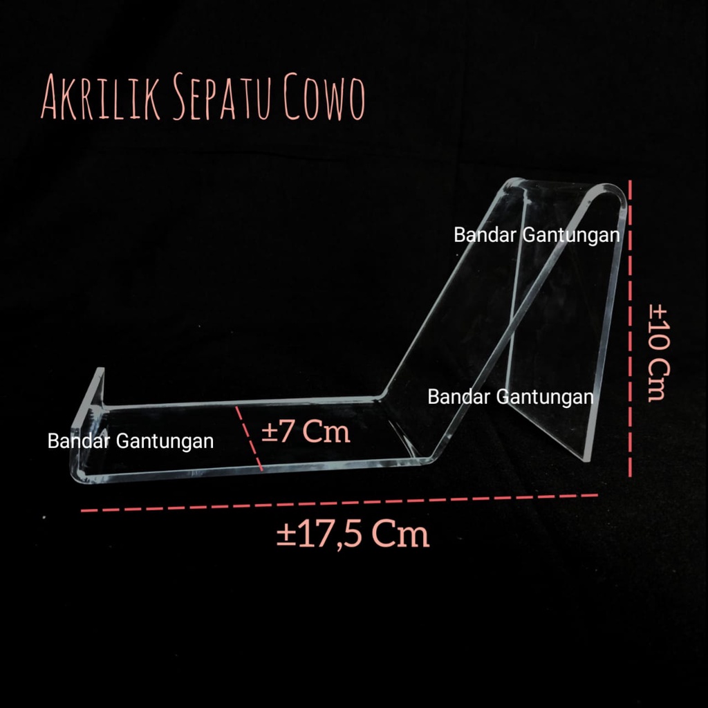 Jual Akrilik Sepatu Rata Bening Akrilik Sandal Display Sepatu Cewe Cowo ...