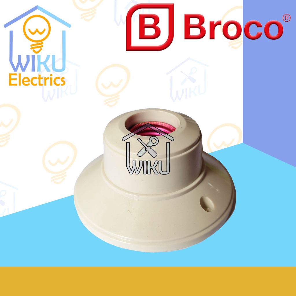 Jual BROCO 1211 Fitting / Colokan Lampu Kotak Oval E27 untuk Dudukan ...