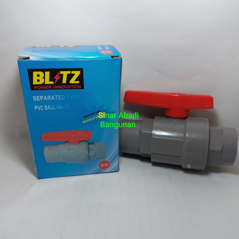 Jual BALL VALVE/STOP KRAN PVC BLITZ GAGANG PLASTIK 3/4" | Shopee Indonesia