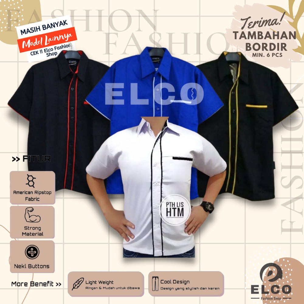 Jual Seragam kemeja baju kerja biru putih hitam navy 02 baju kombinasi ...