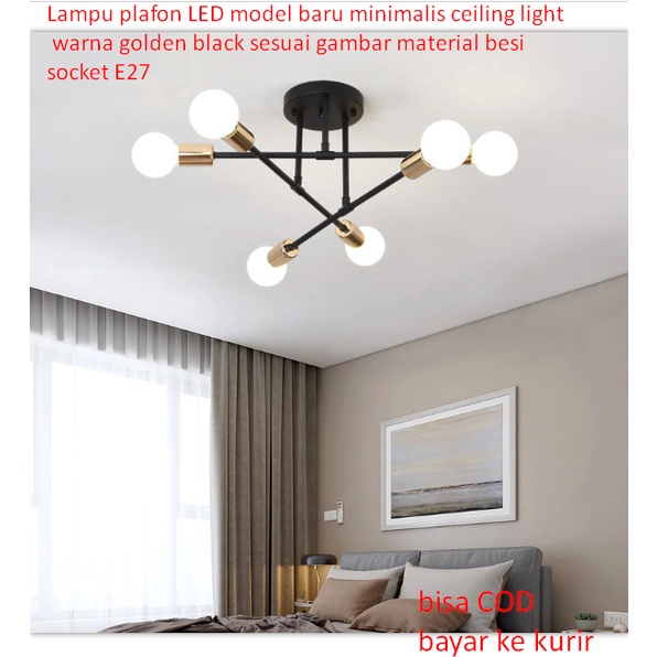 Jual Lampu plafon LED model baru minimalis ceiling light warna golden ...