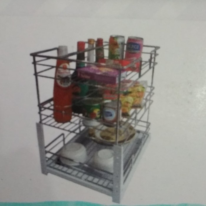 Jual Rak Botol - Rak Botol 3 Susun Tmb 34056 Kabinet 40Cm Chrome Kilap ...
