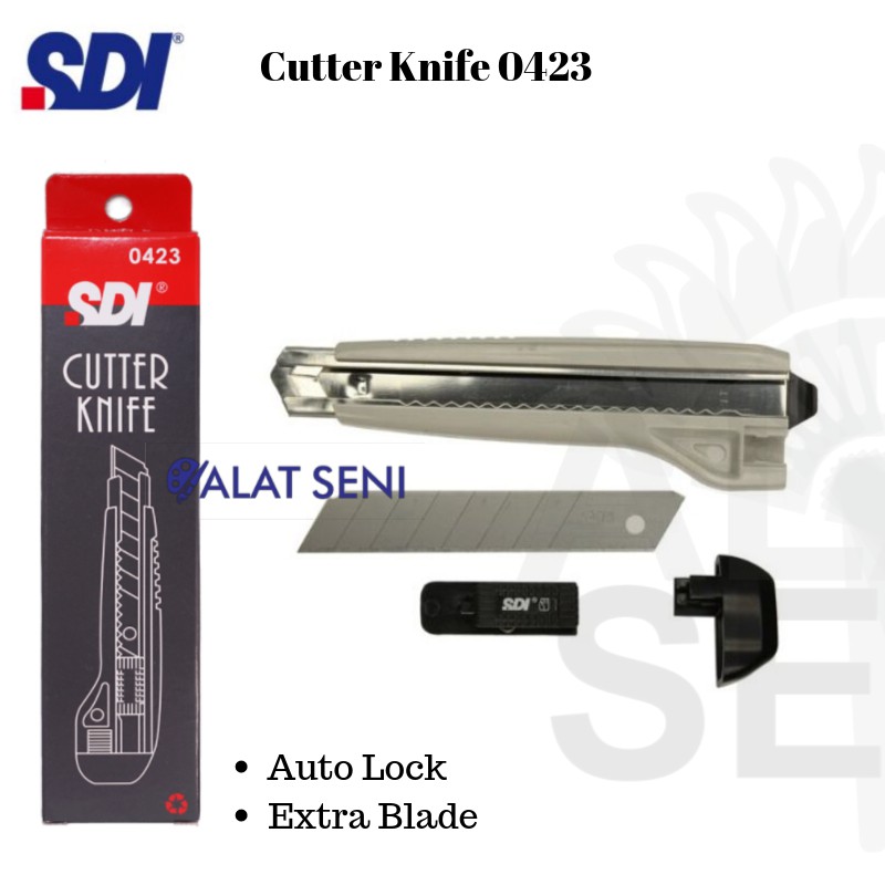 Jual SDI Cutter Knife 0423 - SDI Cutter 0423 Auto Lock - SDI Cutter Besar | Shopee Indonesia