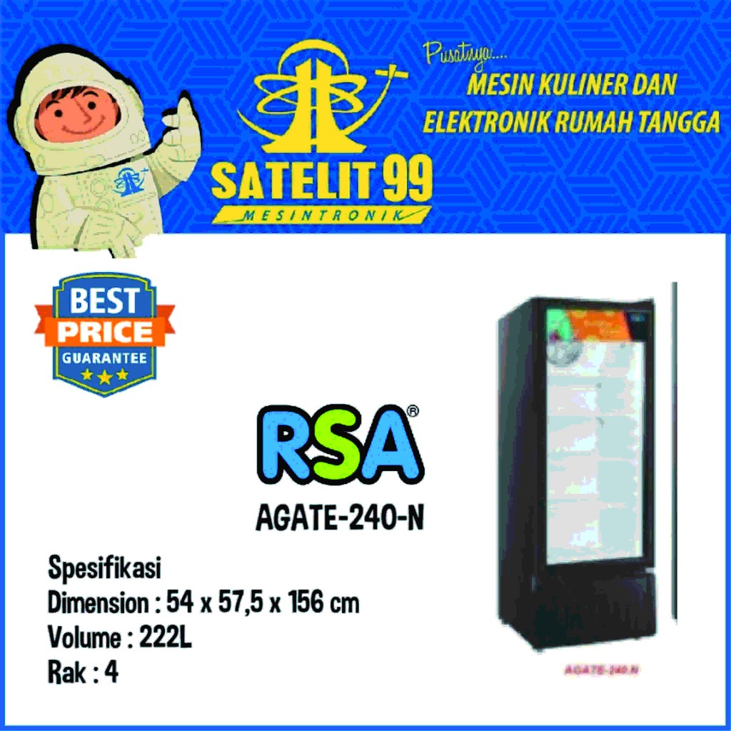 Jual Showcase Cooler 222 Liter RSA AGATE-240-N | Shopee Indonesia