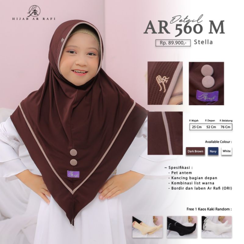 Jual [Ready] Hijab Arrafi Kids || Arr 560 M bergo anak sekolah / free ...
