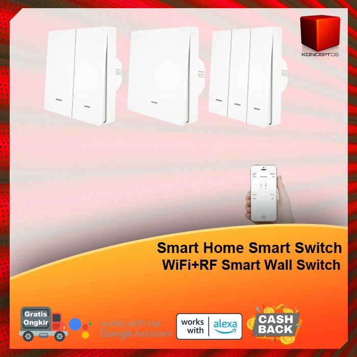 Jual Smart Home Wall Switch WiFi+RF 433 MHz Wall Switch (Tuya ...