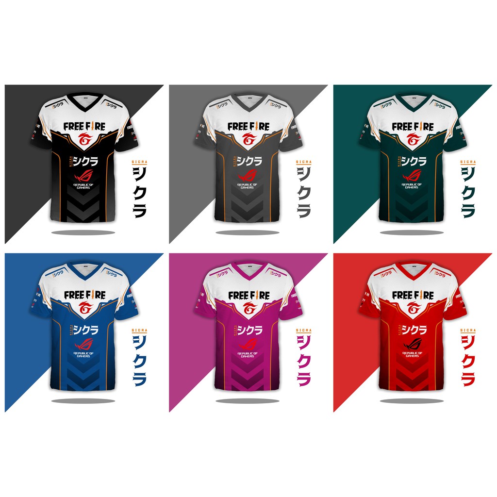 Jual Jersey Baju Game Gaming FF Free Fire Custom | bisa Custom nama ...