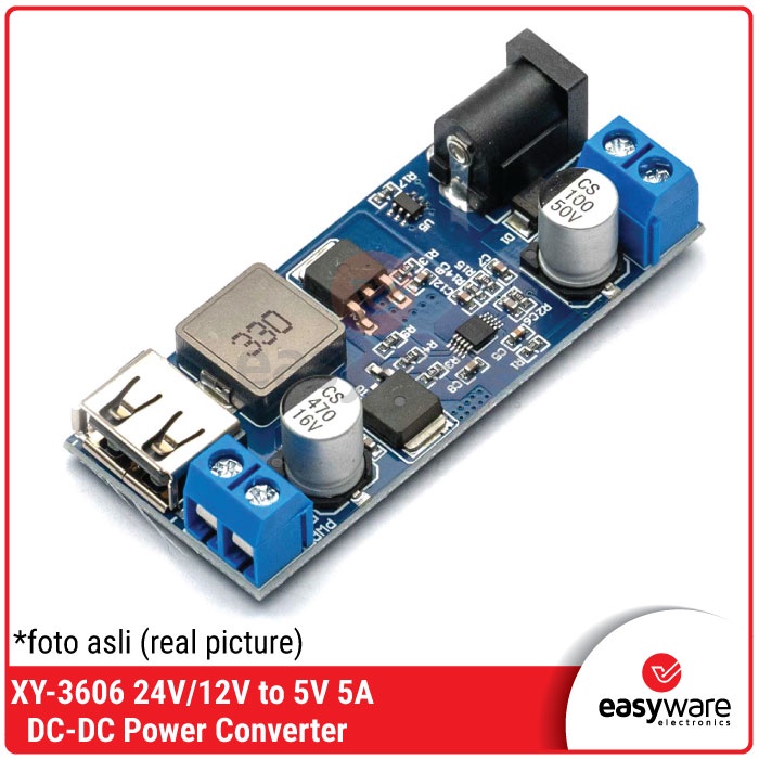 Jual XY-3606 Power module Step Down DC to DC 5A 24V 12V to 5V Power Supply Buck Converter ...