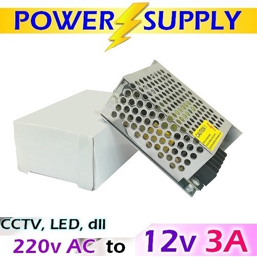 Jual Power Supply 12v 3A Jaring CCTV LED AC 220v to DC 12v 3A Adaptor PSU Lampu Led Switching ...