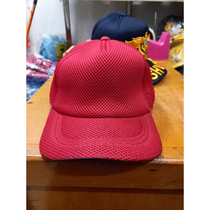 Jual Topi Pilkep Double mesh/Jaring (merah dan hitam) | Shopee Indonesia