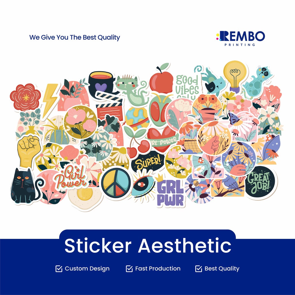 Jual STIKER AESTHETIC | Sticker Chromo Vinyl Laptop Waterproof DIY HP ...