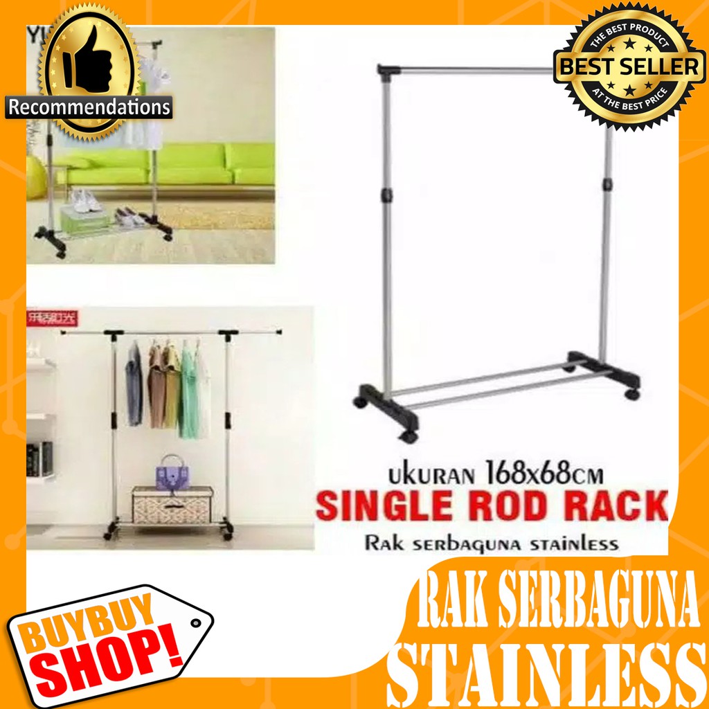 Jual single rod rack rak gantungan baju dan sepatu rak baju gantung ...
