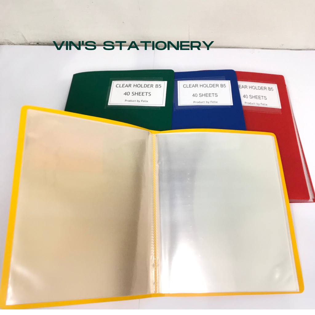Jual ORIGINAL CLEAR HOLDER B5 ISI 40 MERK FELIX/MAP ISI PLASTIK/ALBUM ...