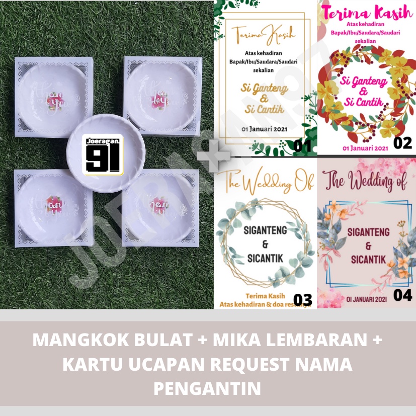 Jual Souvenir Pernikahan Mangkok Ceper Melamin Sintetis Kemasan Mika Lembaran Sovenir Hadiah ...