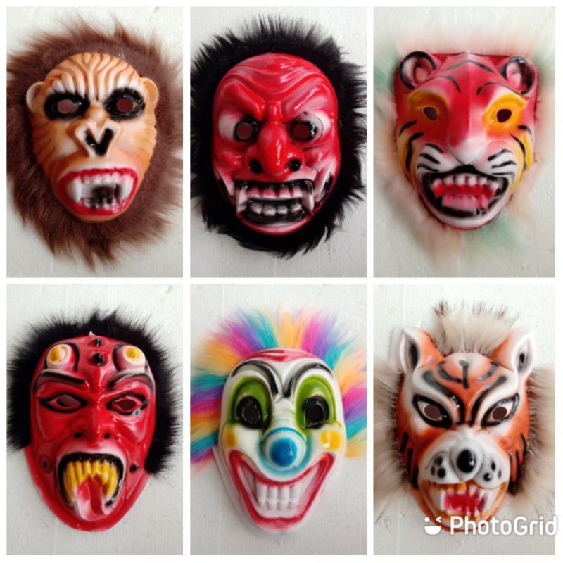 Jual topeng mongtren bulu buliyong hanoman srigala spon | Shopee Indonesia