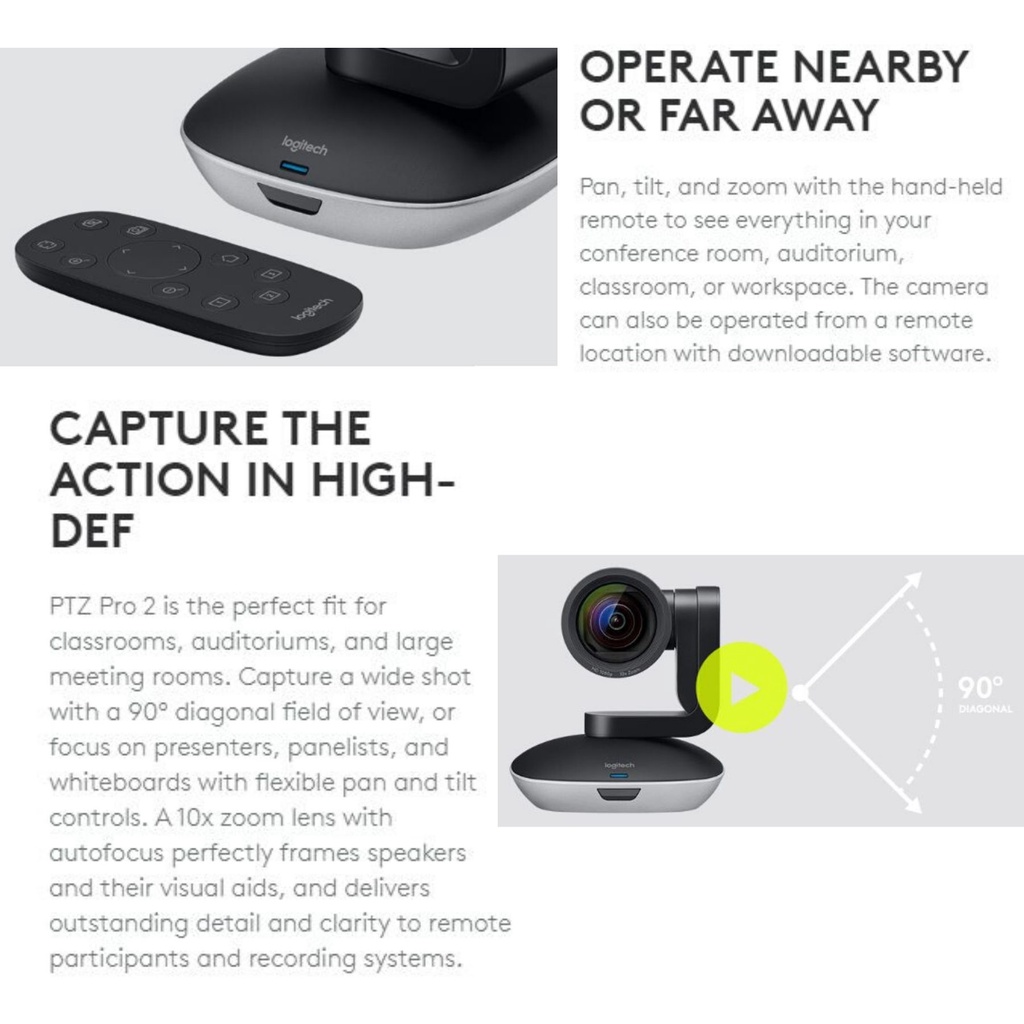 Jual Logitech PTZ PRO 2 Webcam Video Conference Camera 1080p HD ...