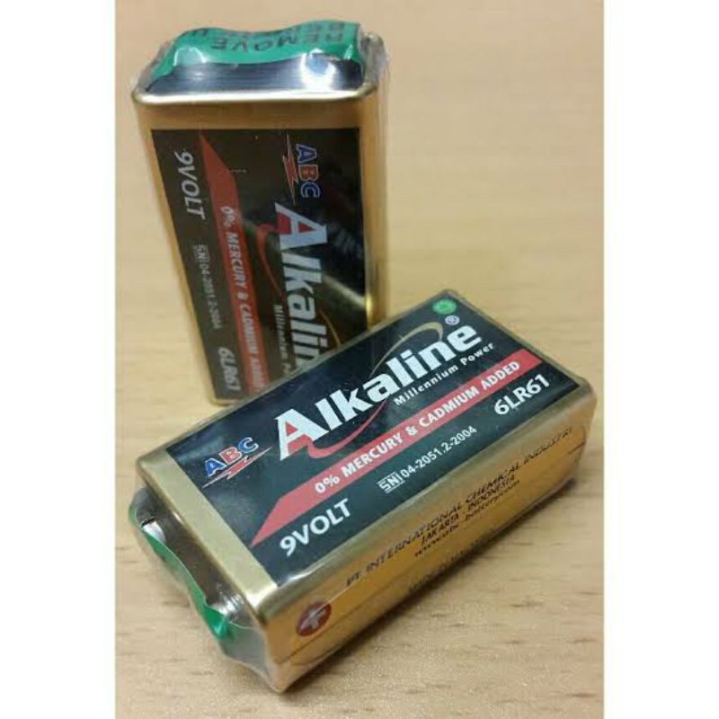 Jual Baterai Kotak Alkaline 9 Volt / Battery ABC Alkaline 6LR61 Kotak ...