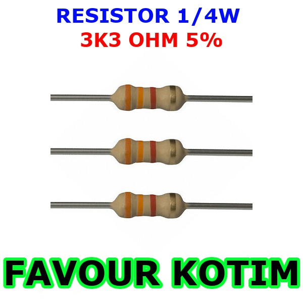 Jual RESISTOR 3K3 3.3K OHM 3,3K 1/4 WATT 5% R 1/4 W 0.25W 5 PERSEN ...