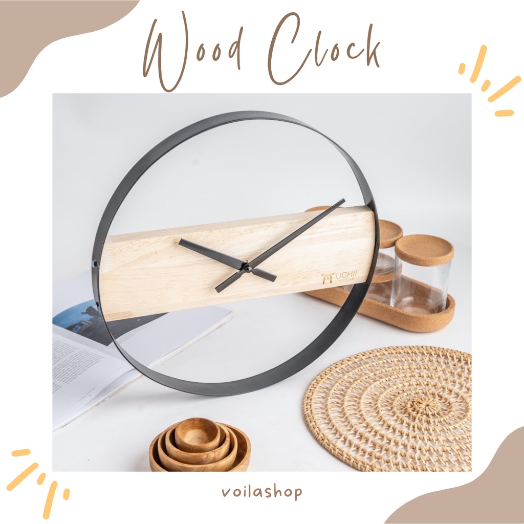 Jual US Jam Dinding Analog Kayu Estetik Minimalis - Aesthetic ...