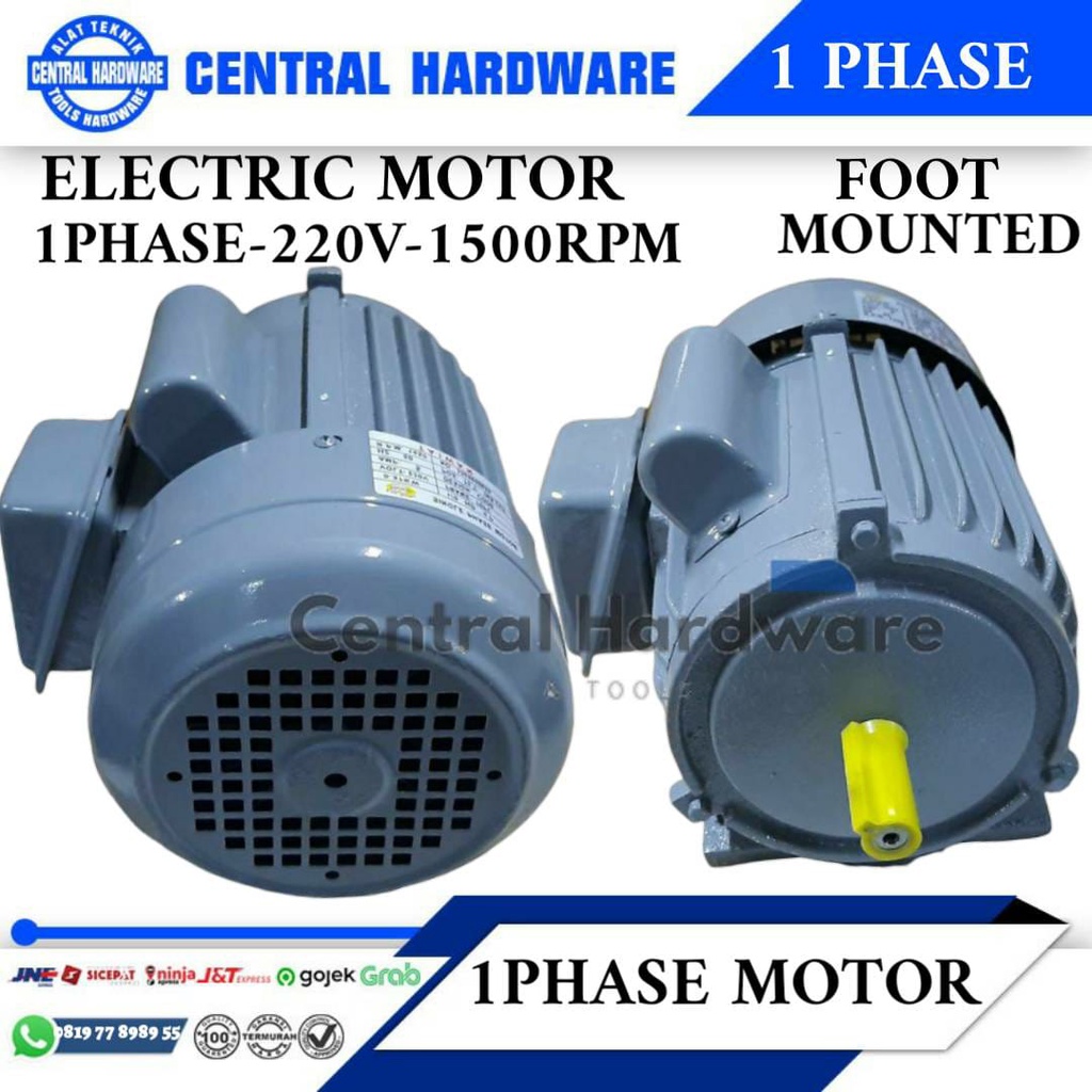 Jual MOTOR 1PHASE 1.5KW/2HP/3000RPM/FOOT MOUNTED/CAST IRON-HAN MOTOR ...