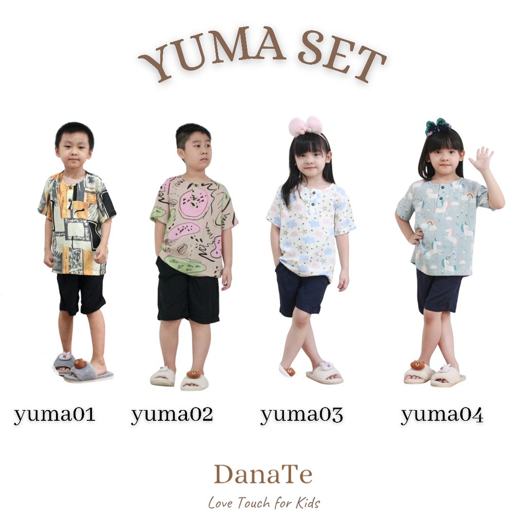 Jual Setelan Rayon Anak Unisex 6 8 10 12 14 tahun Danate Yuma Set ...