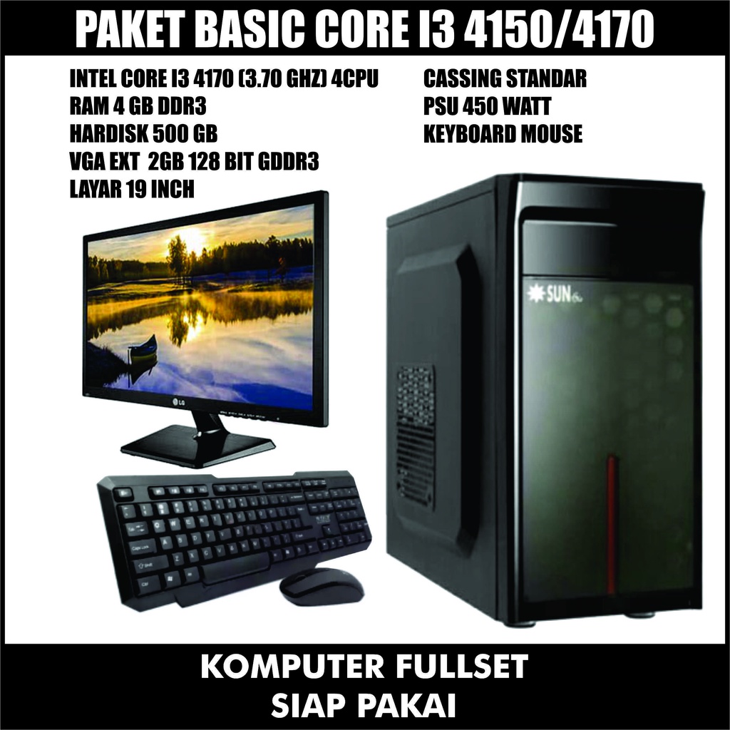 Jual PC INTEL CORE I3 4170 FULLSET | Shopee Indonesia